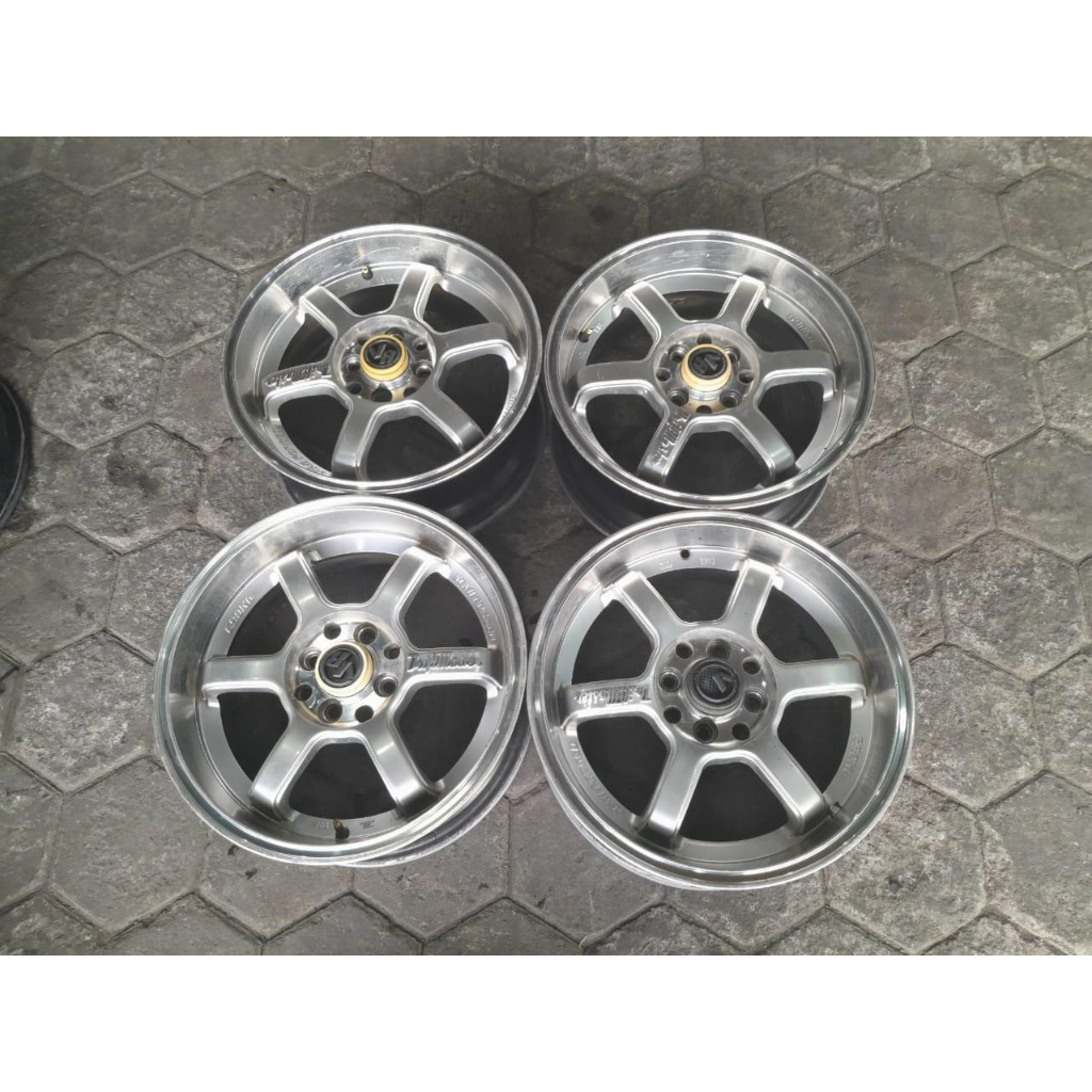 Jual Velg Mobil Seken Second Vr Racing Ring 16 Baut 4 Siler Polish ...