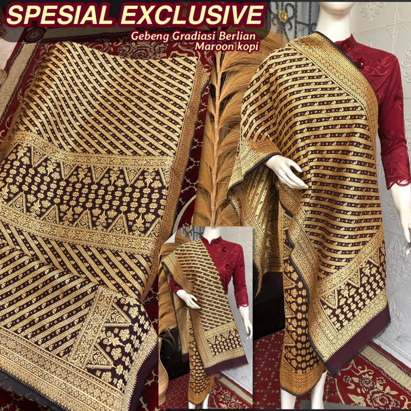 Jual Exclusive Songket Lepus Gebeng ORI gradiasi Berlian/songket tenun asli palembang /ilham ...