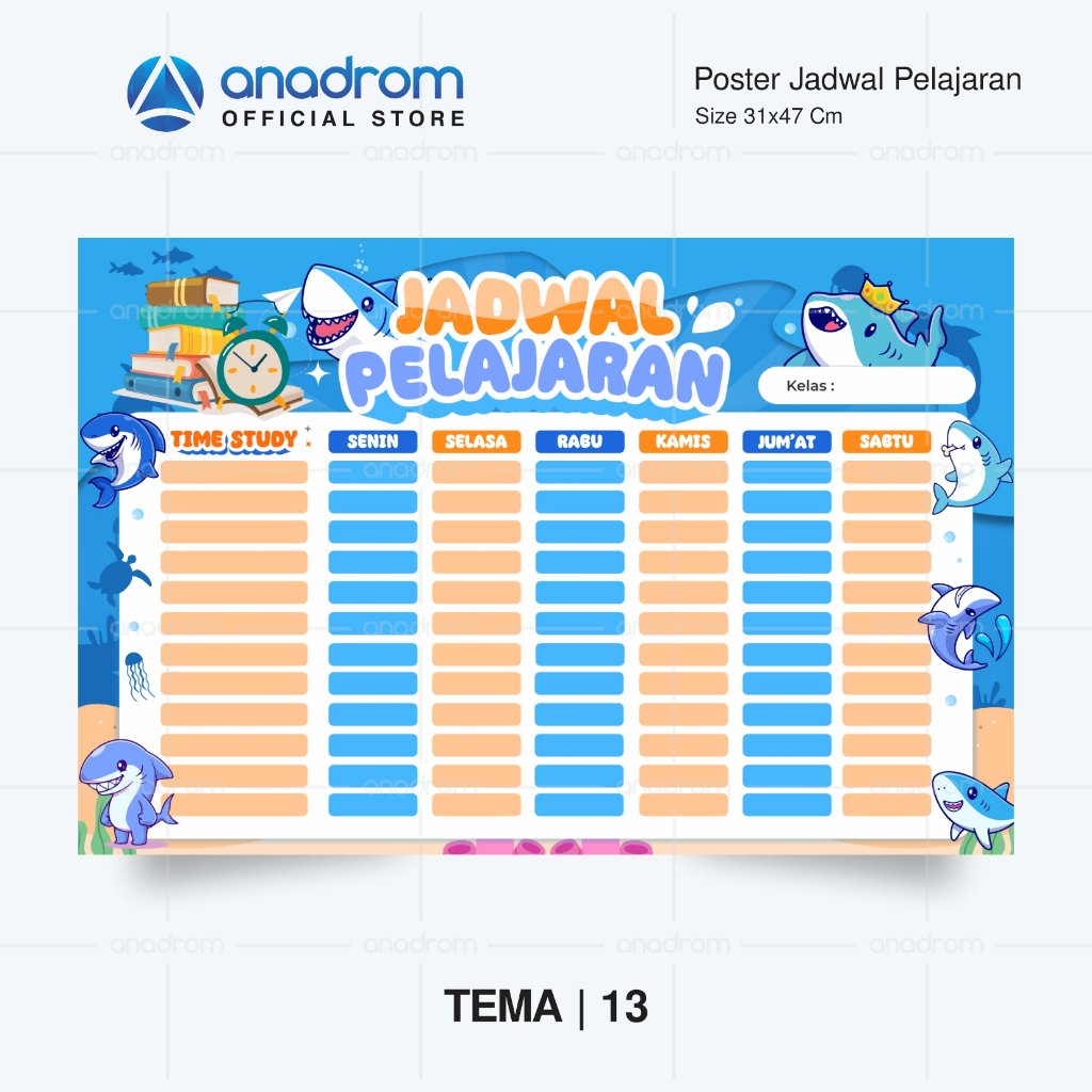 Jual Poster Jadwal Pelajaran Sekolah | Poster Hiasan Dinding Sekolah ...