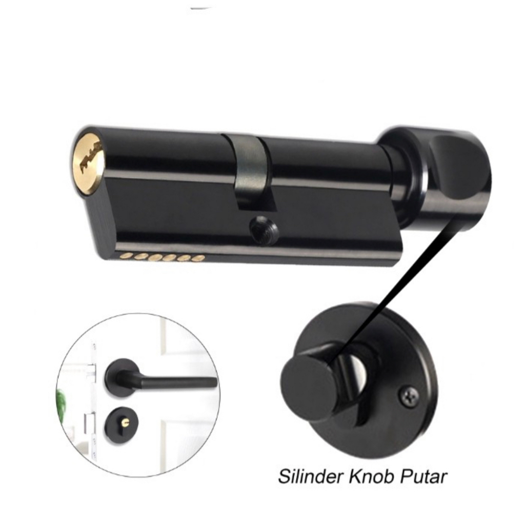 Jual Gagang Pintu Gaya Eropa Hitam Full Set / Kunci Pintu Premium Door ...