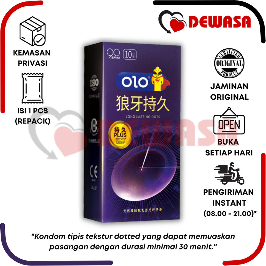 Jual OLO Kondom 001 0.01 Performa Long Love Dots - 1 Pcs (REPACK) | Shopee Indonesia