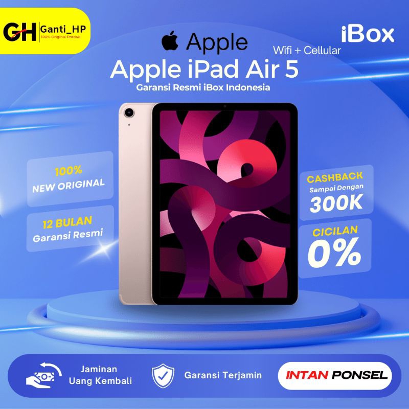 Jual iPad Air 5 Wifi + Cellular | New iBox | 64GB | 256GB | Garansi Resmi iBox 1 Tahun | Shopee ...