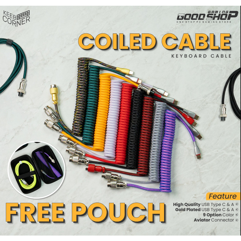 Jual KC Coiled Cable dan Straight Cable - Free Pouch | Shopee Indonesia