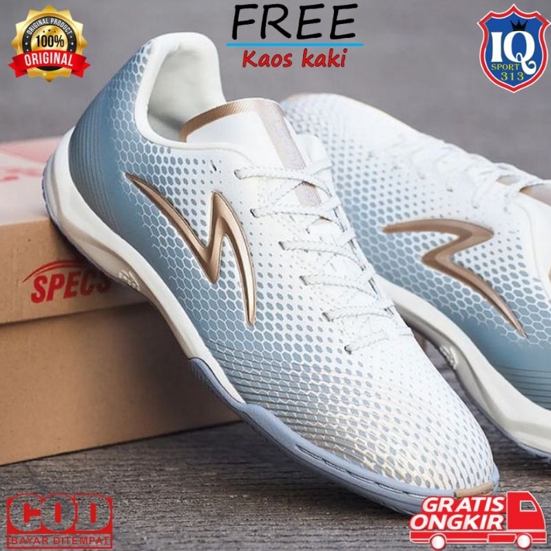 Jual Sepatu Futsal Specs LS Omega Runtuboy IN Cloud Cream Safety Yellow ...