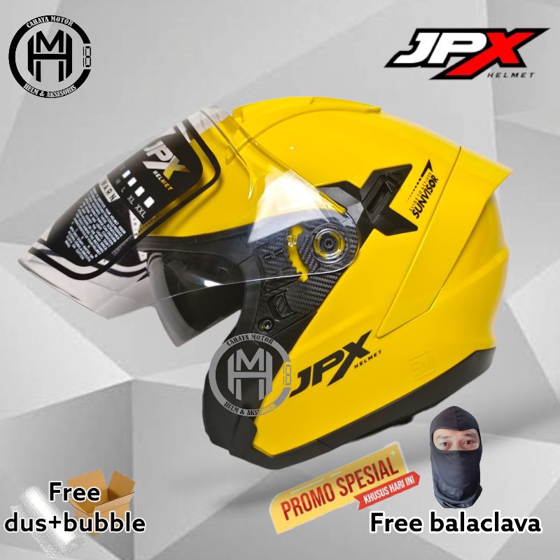 Jual HELM JPX NOVA X SOLID YELLOW|KUNING LEMON HALF FACE | Shopee Indonesia