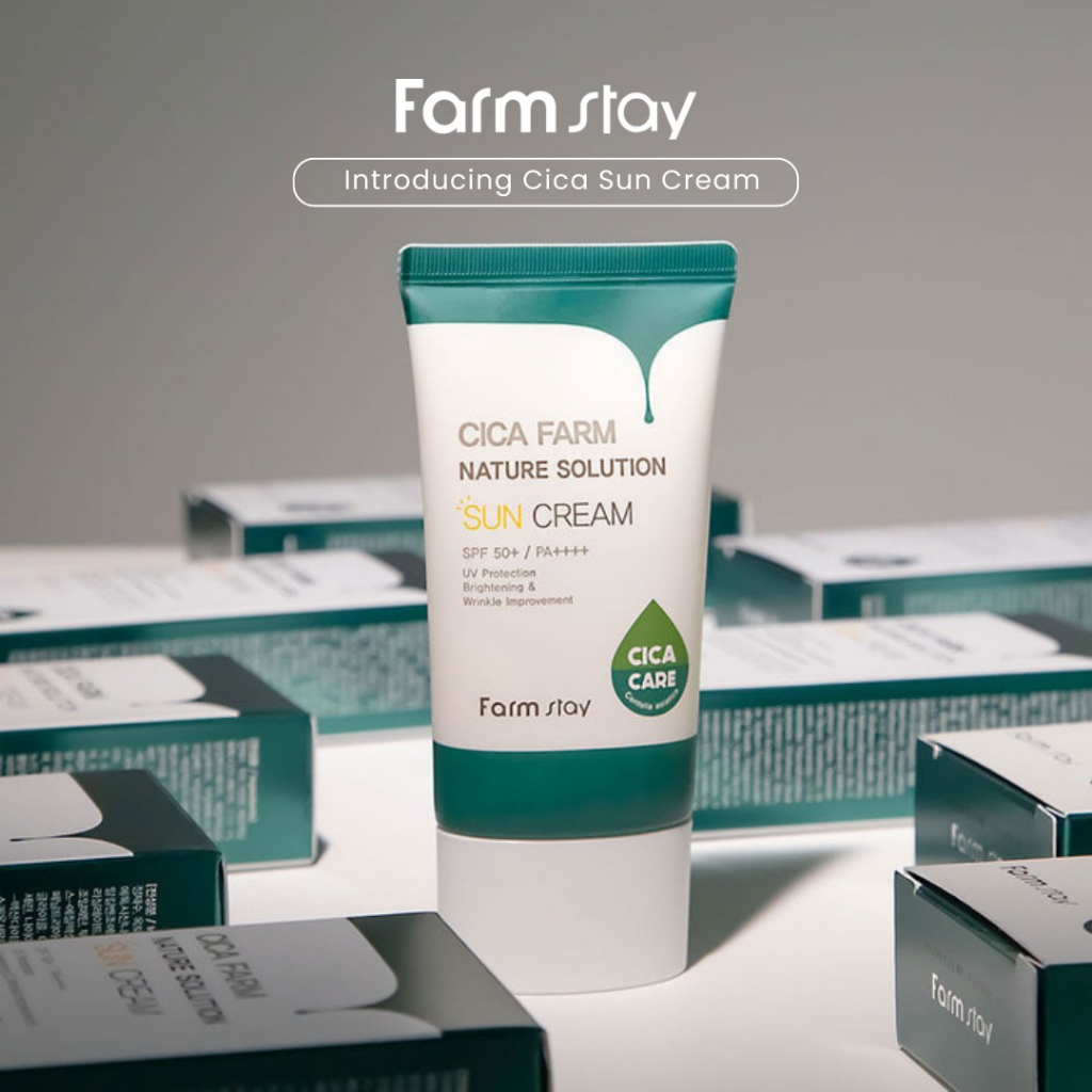 Jual FARMSTAY Cica Farm Sun Cream SPF 50 Good | Shopee Indonesia