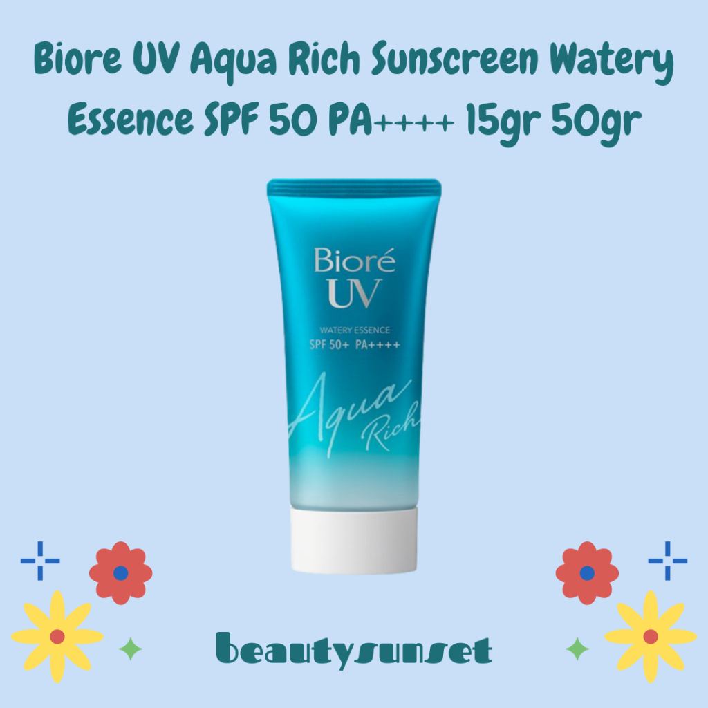 Jual [NEW] Biore UV Aqua Rich Sunscreen Watery Essence SPF 50 PA++++ 15gr 50gr | Shopee Indonesia
