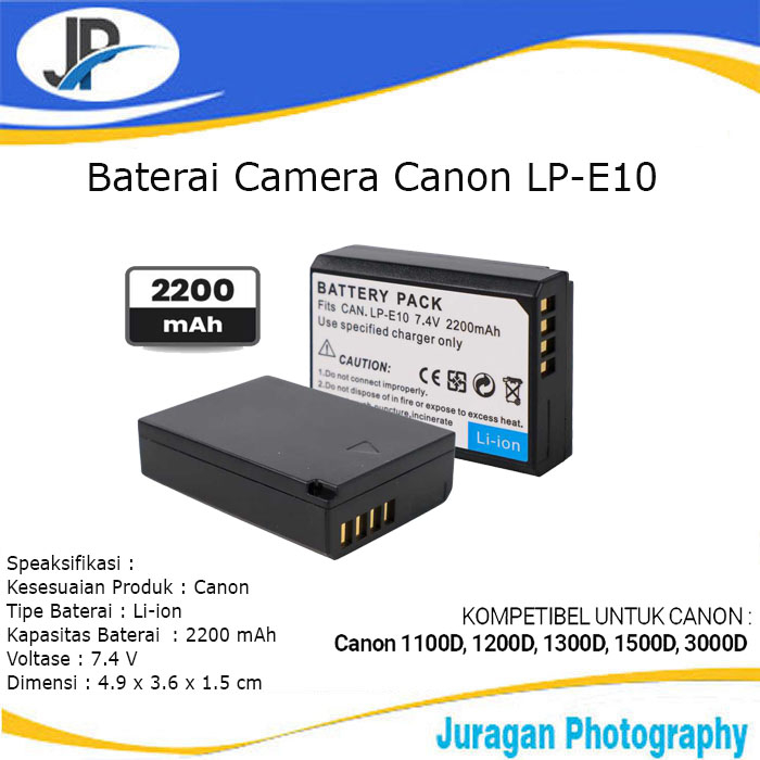Jual Baterai LP-E10 Battery LPE10 Canon 1100D 1200D 1300D 1500D 2000D ...