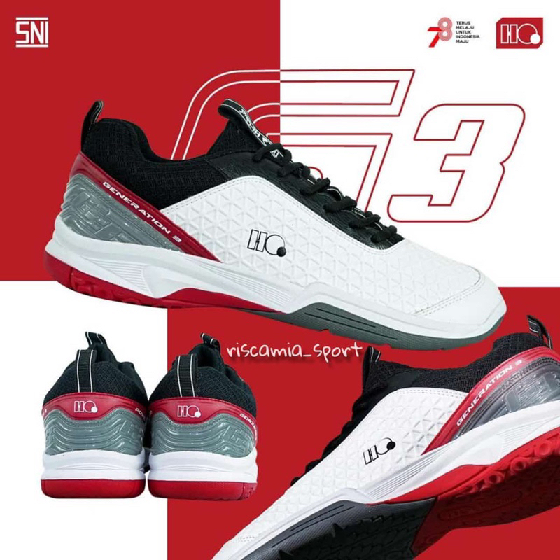 Jual SEPATU BADMINTON HI-QUA || TYPE G-THREE White Original | Shopee ...