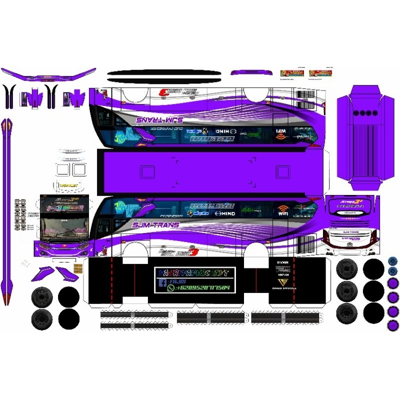 Jual Lembaran Pola Papercraft Bus skala 50 Ratu Maher | Shopee Indonesia