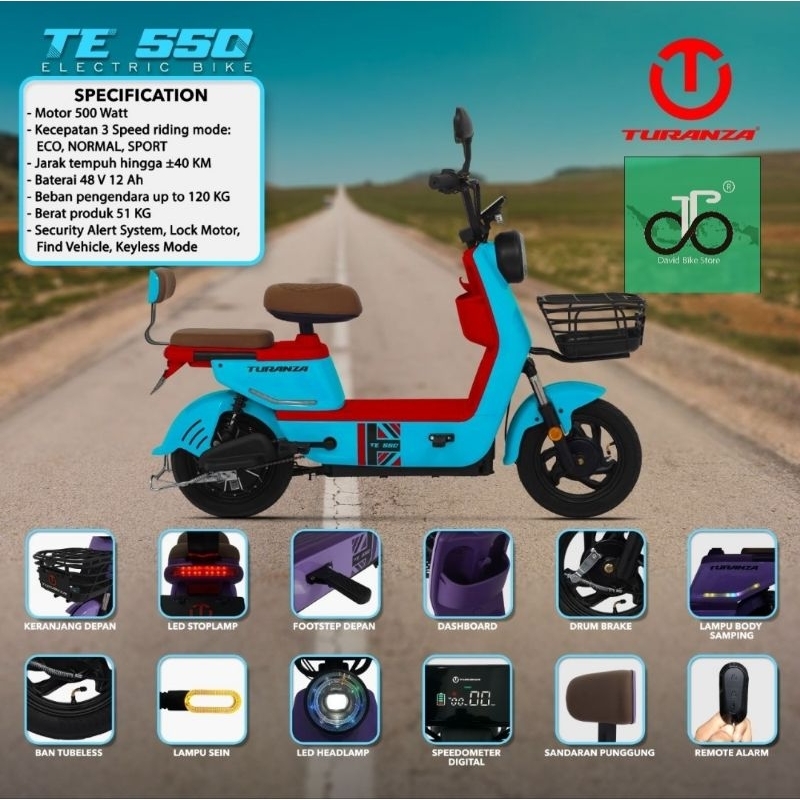Jual Sepeda listrik Turanza TE 550 TERBARU (TE550) | Shopee Indonesia