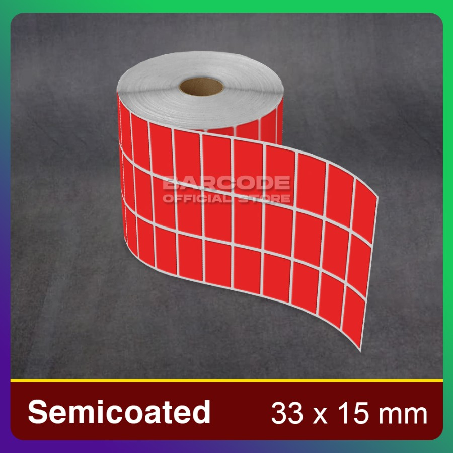 Jual Stiker Label Semicoat Merah 33mm x 15mm 10000 Pcs 3 Line | Shopee ...