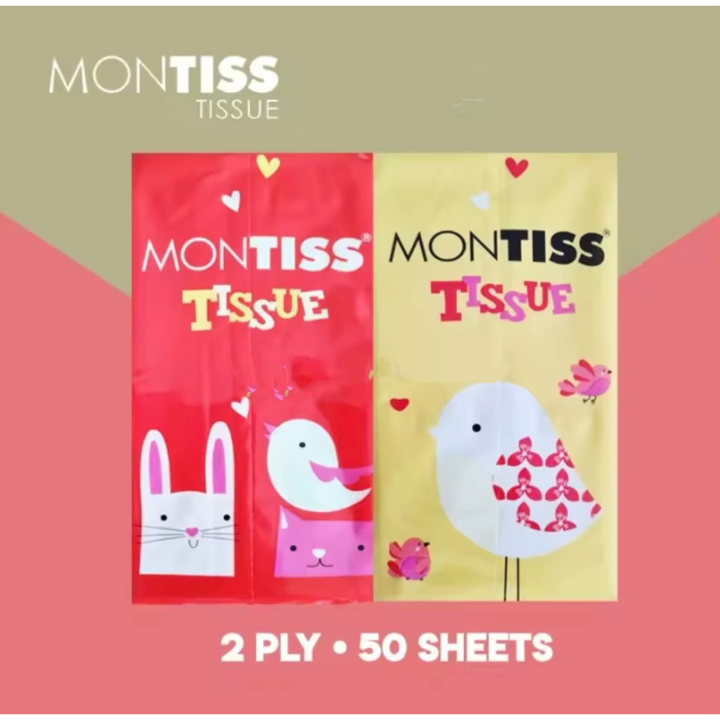 Jual MONTISS Tissue Travelpack 50 Sheet 2ply | Facial Tissue / Tisu ...