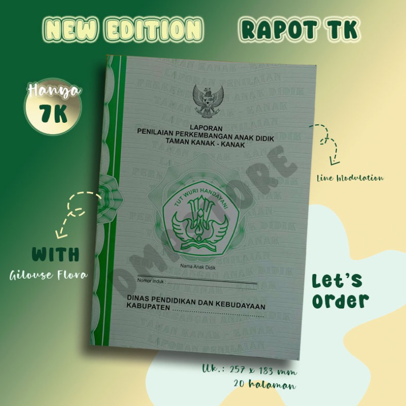 Jual RAPORT TK - LAPORAN PENILAIAN PERKEMBANGAN ANAK DIDIK TK KURIKULUM ...