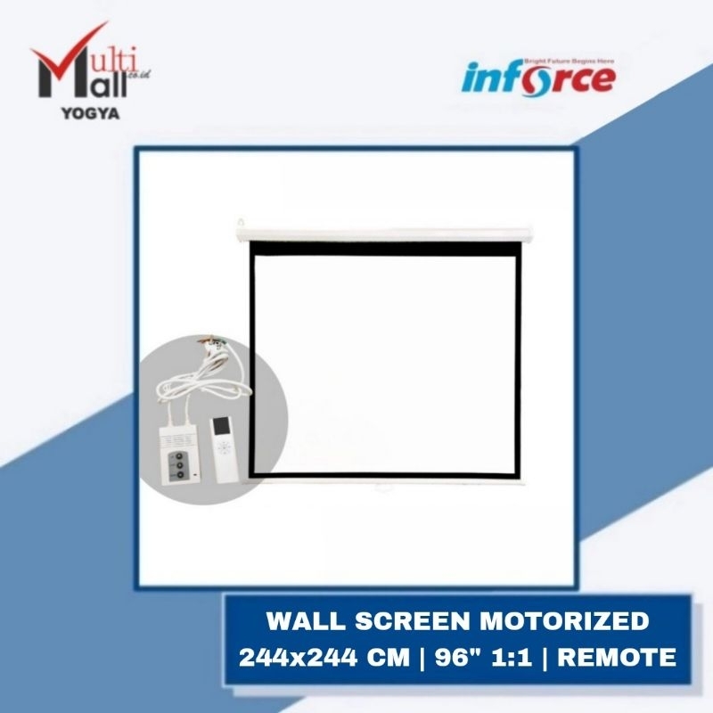 Jual Wall Screen Motorized 96" 1:1 (2440x2440) Layar Proyektor ...