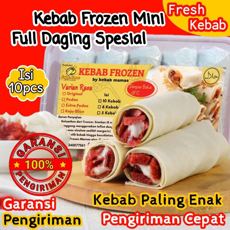 Jual Kebab Mini Frozen Harga Ekonomis 1 box isi 10 Full Daging Spesial ...
