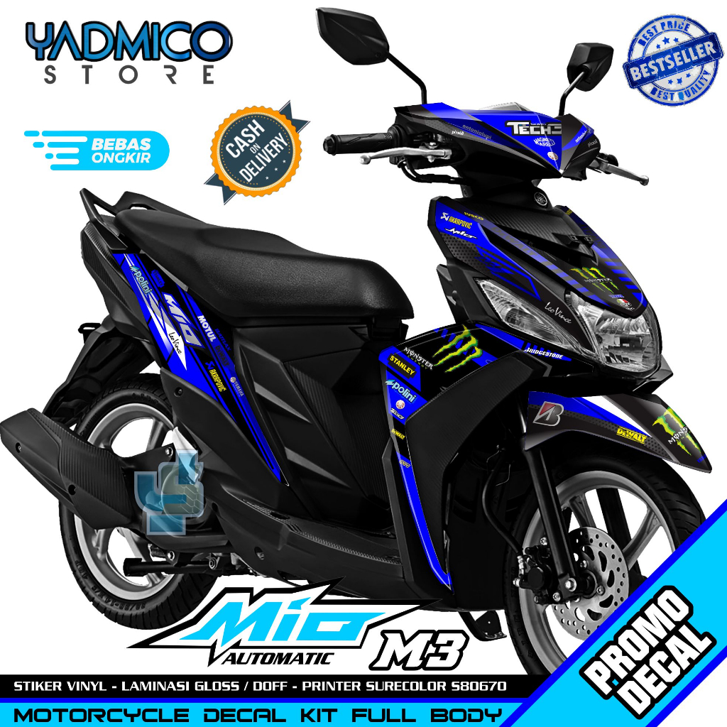 Jual Decal Mio M3 Full Body - Stiker Motor Mio M3 Full Body - Striping ...