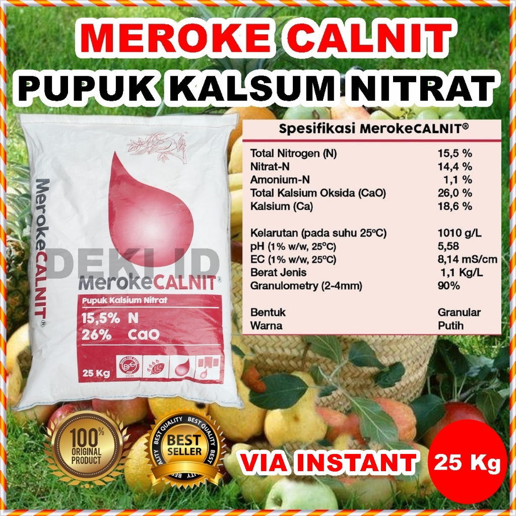 Jual Calnit Meroke 25 Kg Via Instant Pupuk Kalsium Nitrat Calcium ...