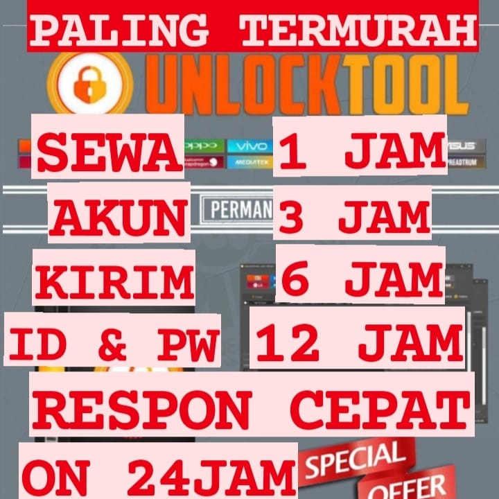 Jual SEWA AKUN UNLOCK TOOL 24 JAM || PROSES CEPAT | Shopee Indonesia