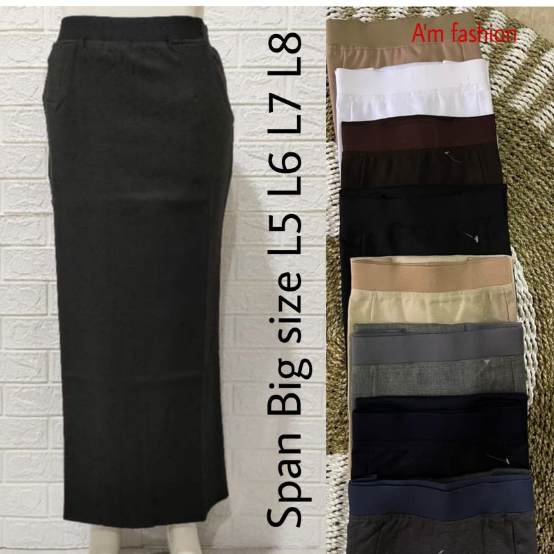 Jual Rok Span Big Size Rok Rampel Jumbo L5 L6 L7 L8 | Shopee Indonesia