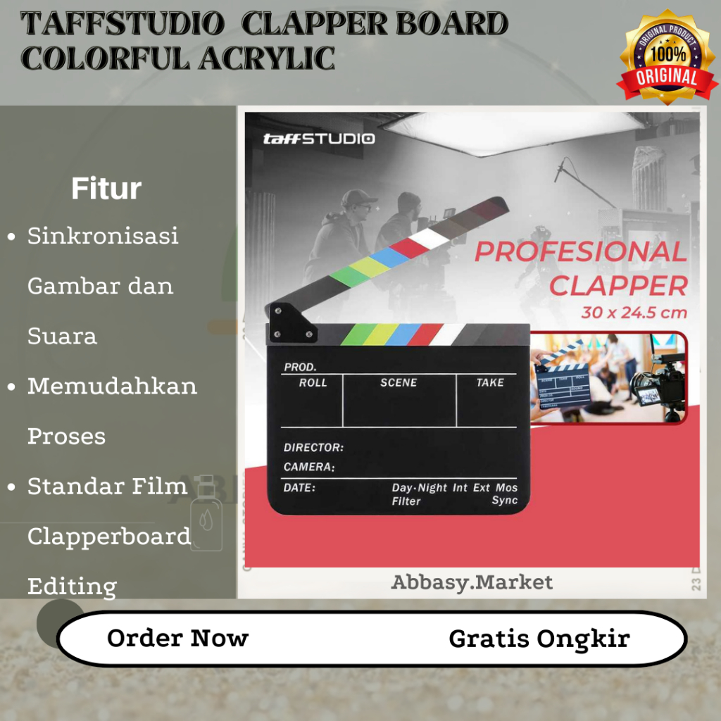 Jual Taffstudio - Clapper Board Profesional Colorful Acrylic Standar ...