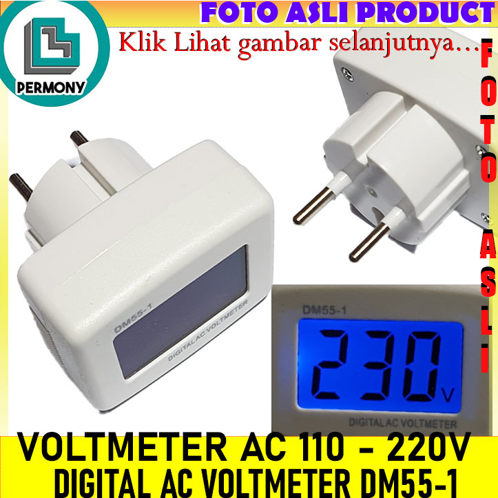 Jual DM55-1 AC Voltmeter Digital alat ukur tegangan ac volt 110-220V ...