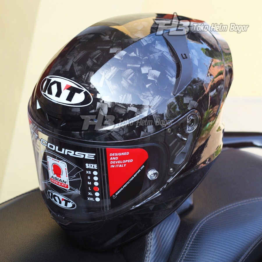 Jual HELM KYT TT Course Carbon FORGET SILVER Repaint HELM FULL FACE ...