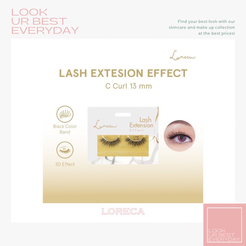 Jual LORECA Lash Extension Effect - C Curl 13 mm (Upper) | Shopee Indonesia