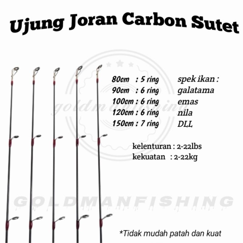 Jual ujung Joran Carbon Sutet Ring 6 90-150cm | Shopee Indonesia