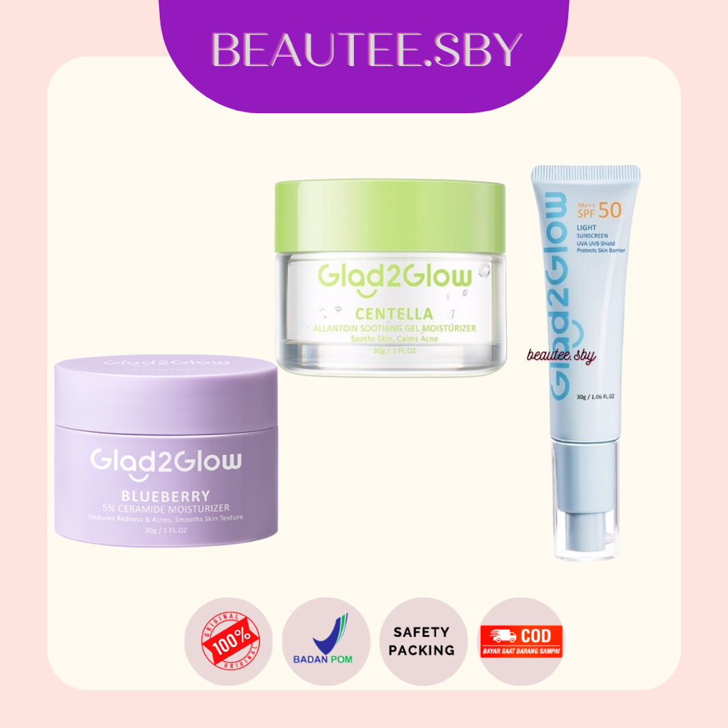 Jual GLAD2GLOW G2G Blueberry Moisturizer // Centella Allantoin Soothing ...