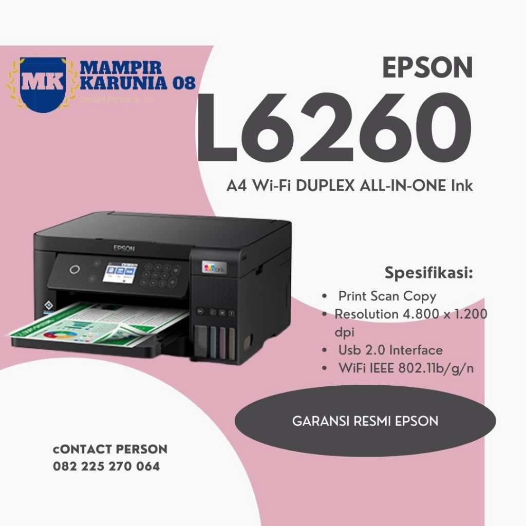 Jual Printer Epson L6260 A4 WiFi Duplex All in one Ink Tank | Shopee ...