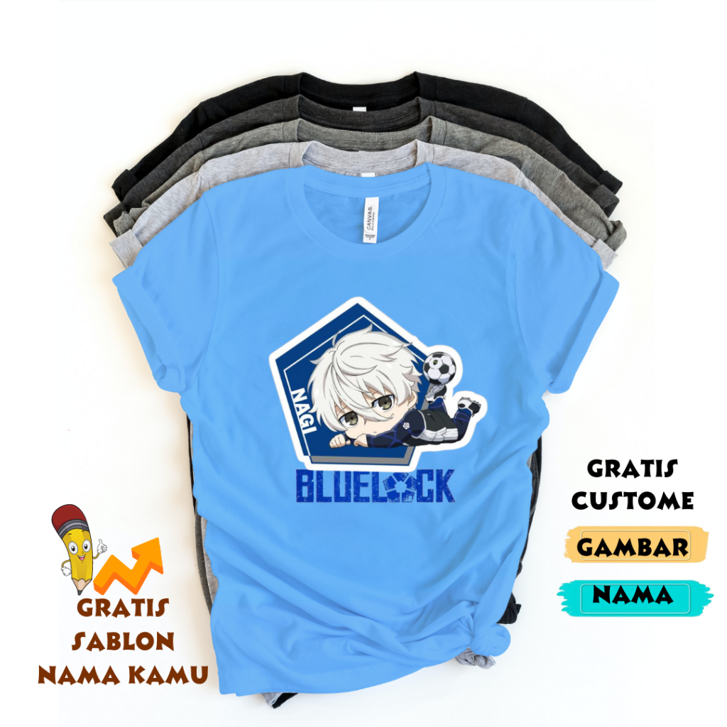Jual Baju Kaos Anak Anime Blue Lock Nagi / Kaos Anak Anime / Customeku ...