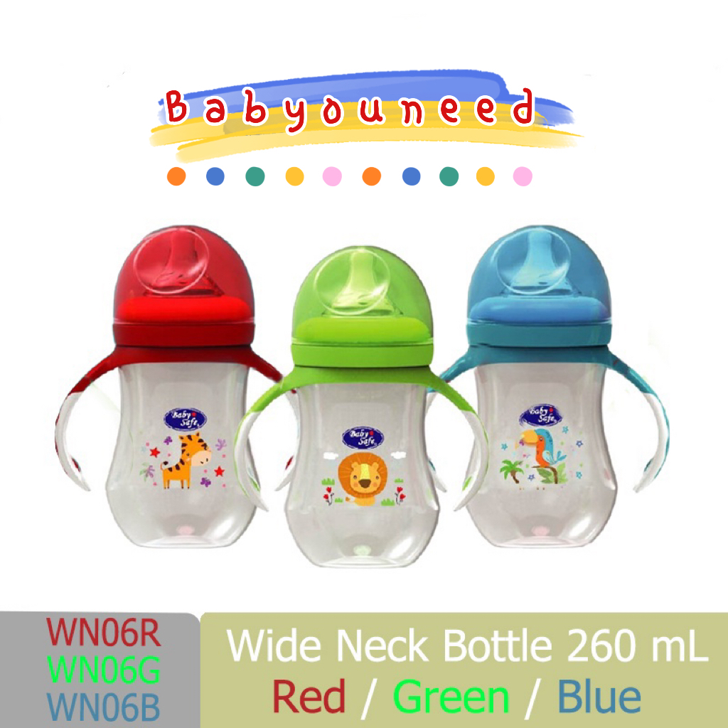 Jual Baby Safe WN06B / WN06R / WN06G Feeding Bottle with Wide Neck ...