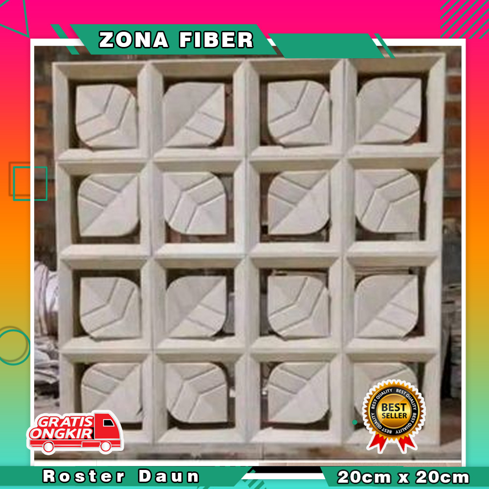 Jual termurah cetakan loster dari fiber minimalis model jalusi Daun 20 ...