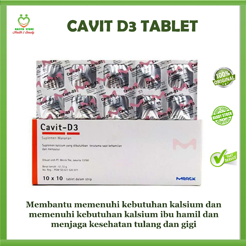 Jual CAVIT D3 1 STRIP ISI 10 TABLET MULTIVITAMIN KALSIUM VITAMIN CEGAH ...