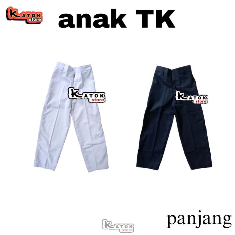 Jual Celana Anak TK Panjang Sekolah Seragam PAUD Warna Putih Hitam | Shopee Indonesia