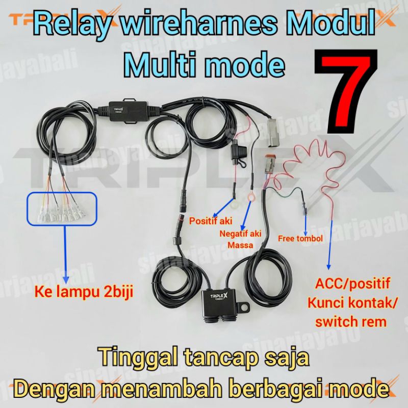 Jual relay lampu led triple x modul rellay 3mode rilay 3 mode otomatis ...