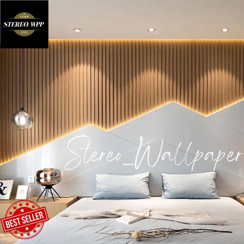 Jual wpc woodpanel per lembar untuk backdrop tv ruang tamu ukuran 16cm ...