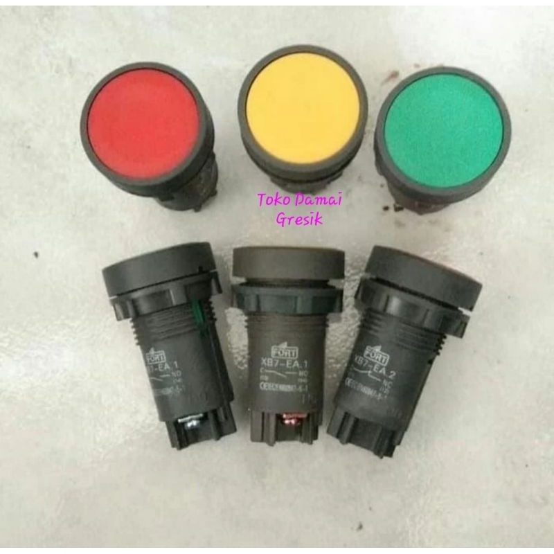 Jual Fort Push Button Plastic XB7-EA 42 1NO/1NC 22mm | Shopee Indonesia
