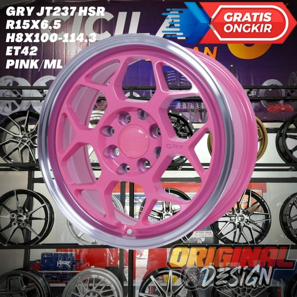 Jual Velg Mobil Freed , Ferio , Genio , Jazz , HSR GRY Ring 15 R15 PINK ...