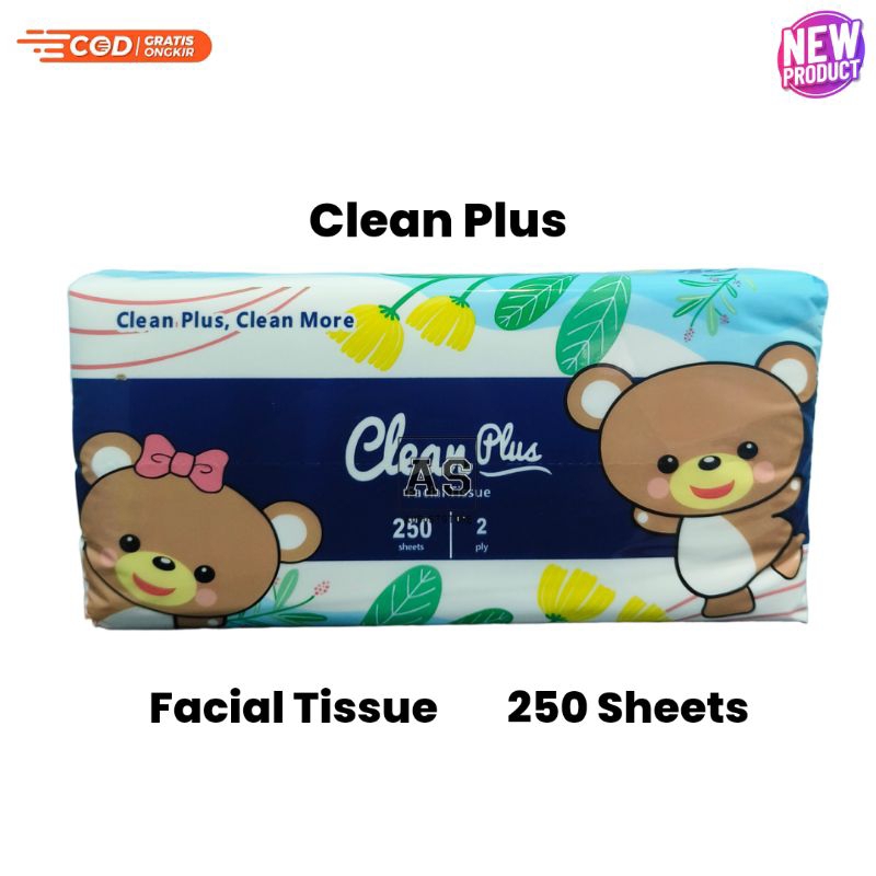 Jual Tisu Tissue Facial Clean Plus Isi 250 Sheets / 2 Ply / Tissue 250s ...