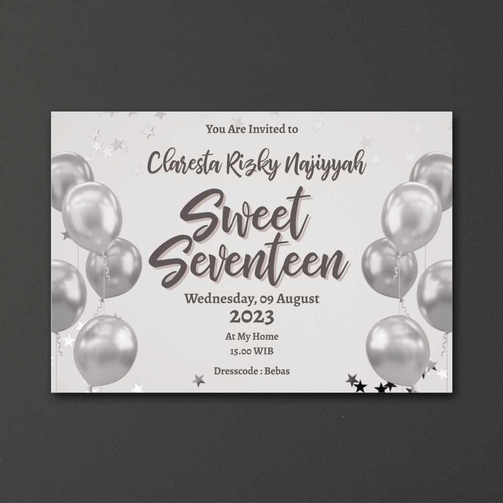 Jual Undangan ulang tahun Pink White desain / Cetak undangan ultah tema ...