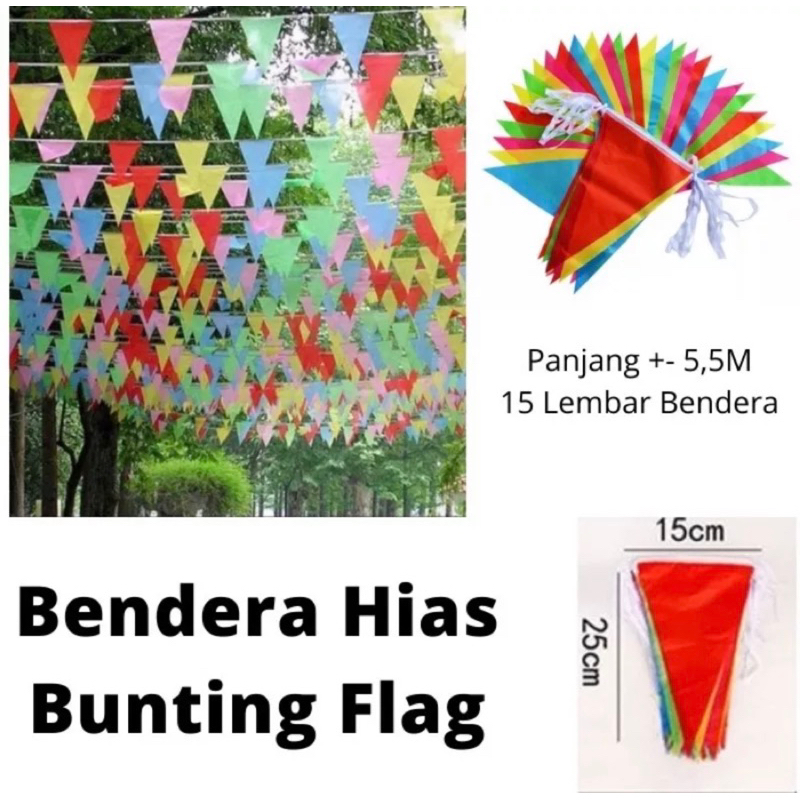 Jual Bendera Hias 5 Meter Merah Putih / Warna Warni | Shopee Indonesia