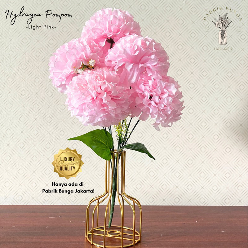 Jual COD (5 Tangkai) Bunga Hydragea Pompom Jumbo 12cm/ Bunga Hydragea ...