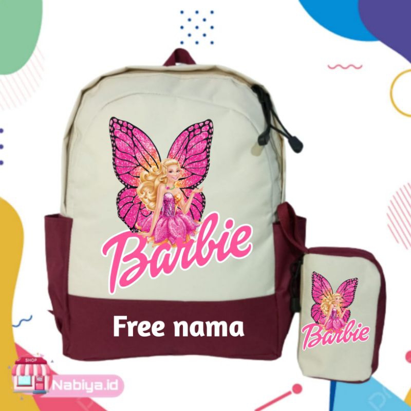 Jual TAS RANSEL ANAK BACKPACK ANAK SEKOLAH KARAKTER BARBIE BUTTERFLY ...