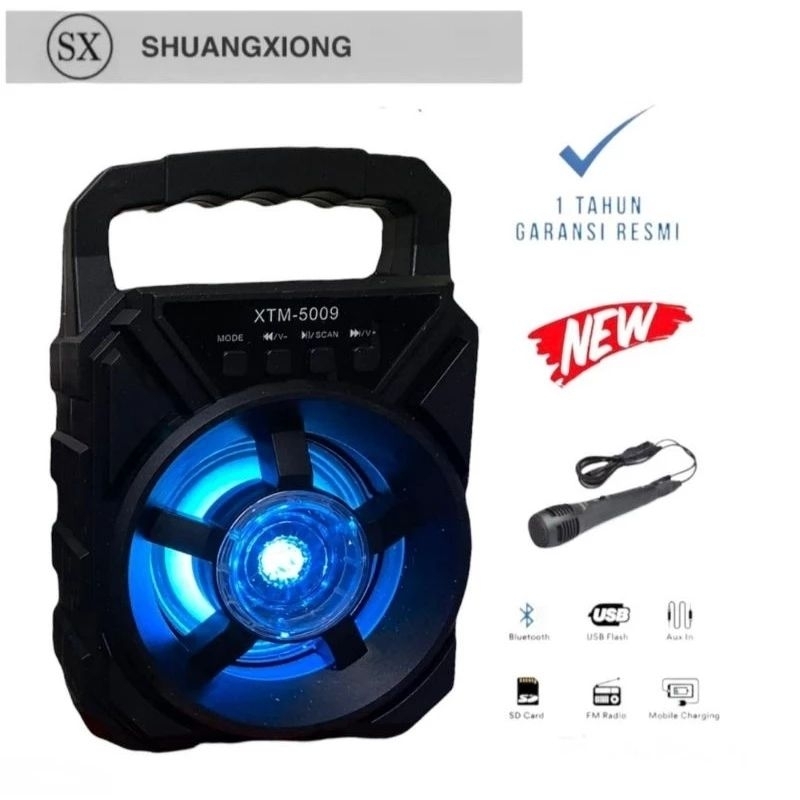 Jual Speaker Bluetooth Xtm 5009 Free Mic Karaoke Radio Fm/Speaker ...