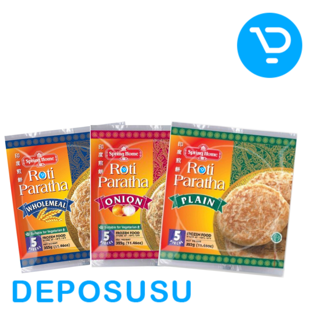 Jual Roti Paratha Spring Home TYJ Pratha Onion Plain Wholemeal | Shopee ...
