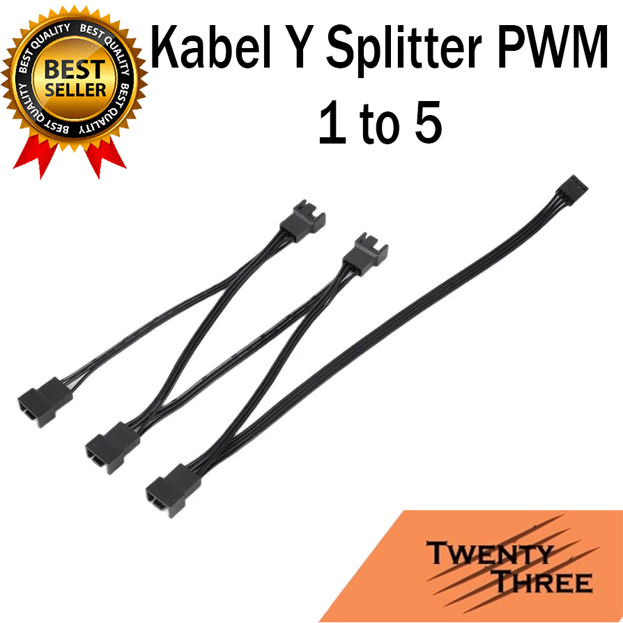 Jual Kabel Splitter Y 1 to 5 PWM Computer Fan 4 Pin Cable Hub 4Pin ...