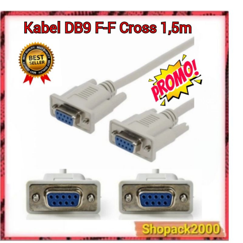 Jual Kabel Serial DB9 (RS232) Female to Female 1,5m (Koneksi Cross ...