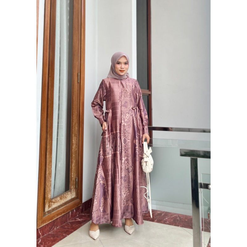 Jual Mutia dress bahan silk premium gamis busui jumbo terbaru | Shopee ...